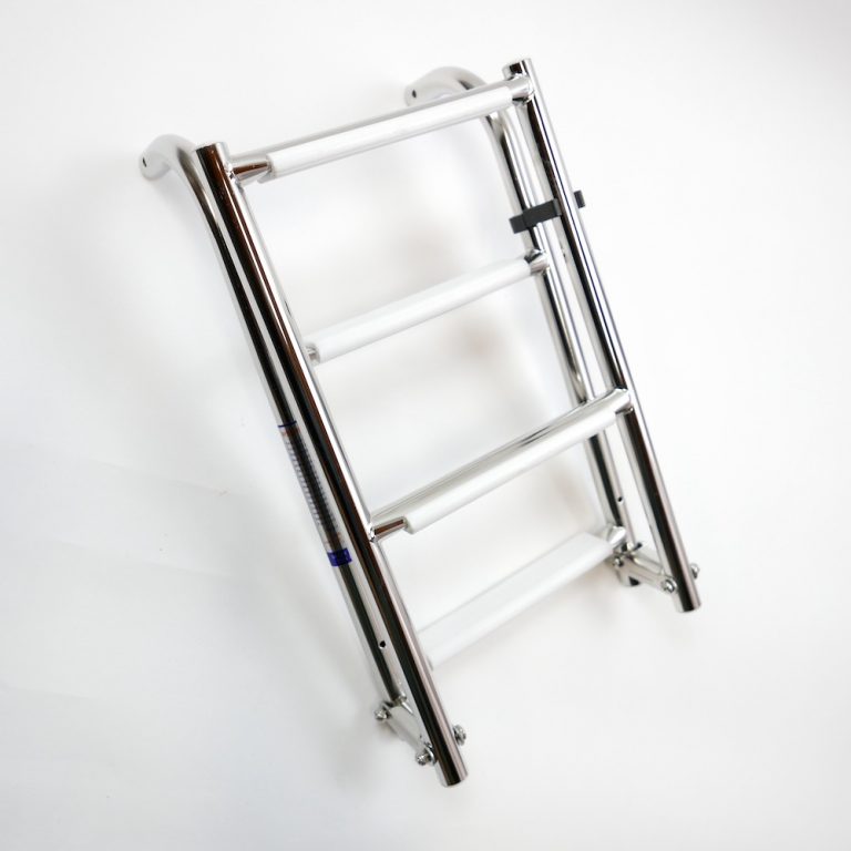Folding Boarding Ladder, 316 Stainless Steel, 4 steps - midmarine.com