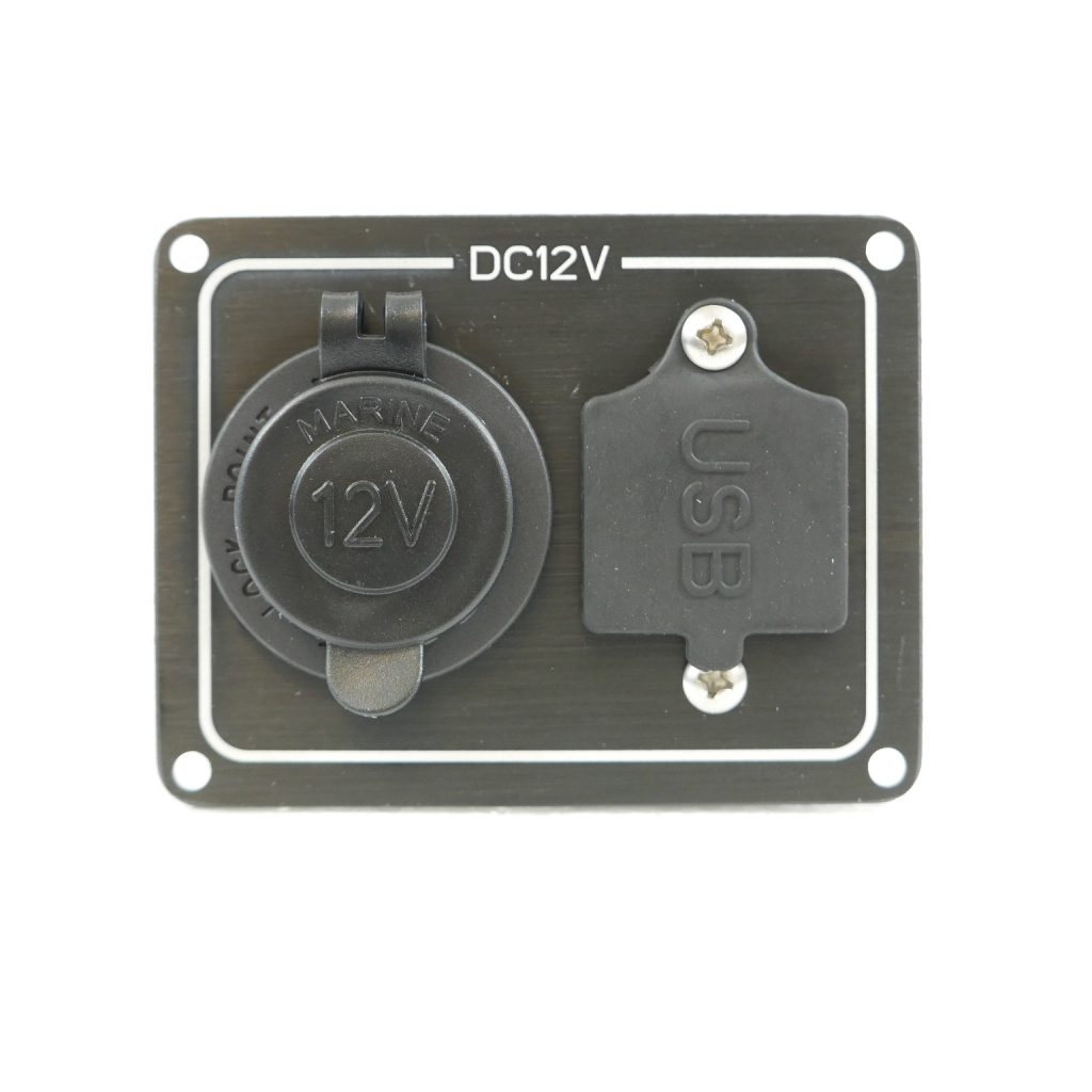 Cigarette Socket and Dual USB Power Panel, IP65 rated - midmarine.com